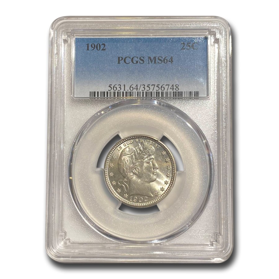 Buy 1902 Barber Quarter MS-64 PCGS | APMEX