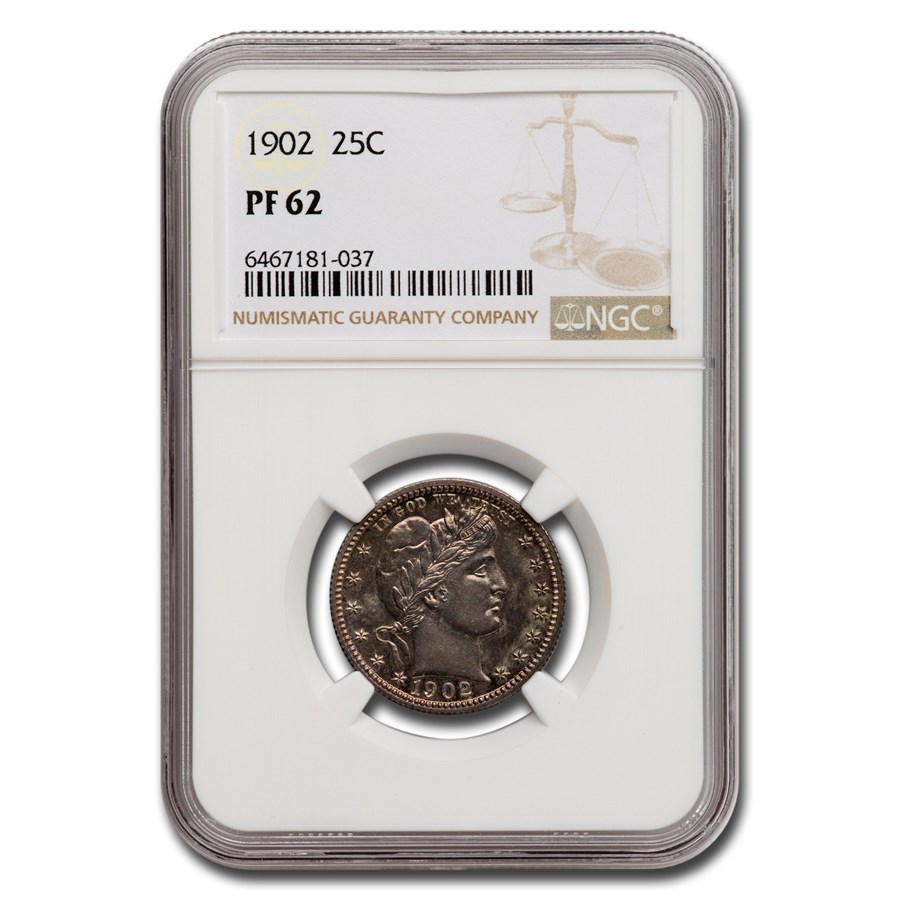 Buy 1902 Barber Quarter PF-62 NGC | APMEX