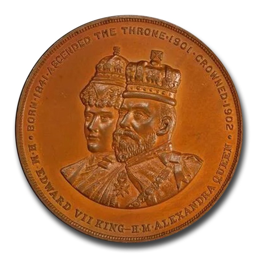 1902 Great Britain Edward VII Coronation Medal MS-64 PCGS
