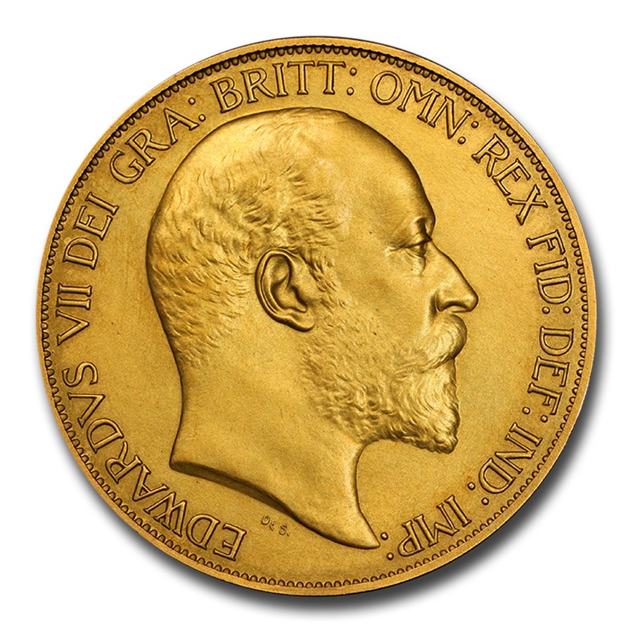 Buy 1902 GB Gold 5 Pounds Edward VII PR-63 PCGS | APMEX
