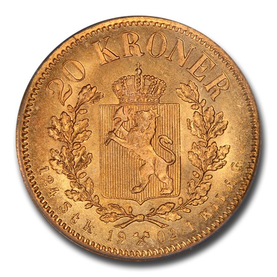 Buy 1902 Norway Gold 20 Kroner MS-65 PCGS | APMEX