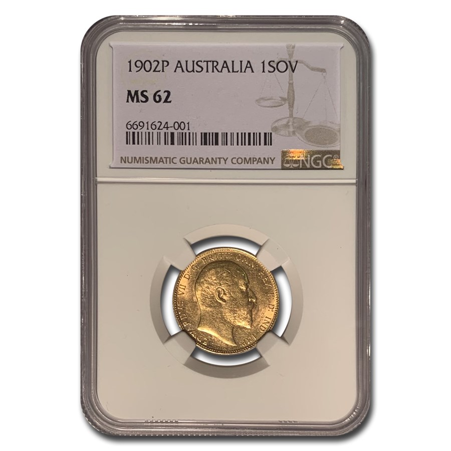 Buy 1902-P Australia Gold Sovereign Edward VII MS-62 NGC | APMEX
