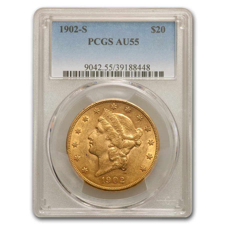 Buy 1902-S $20 Liberty Gold Double Eagle AU-55 PCGS | APMEX