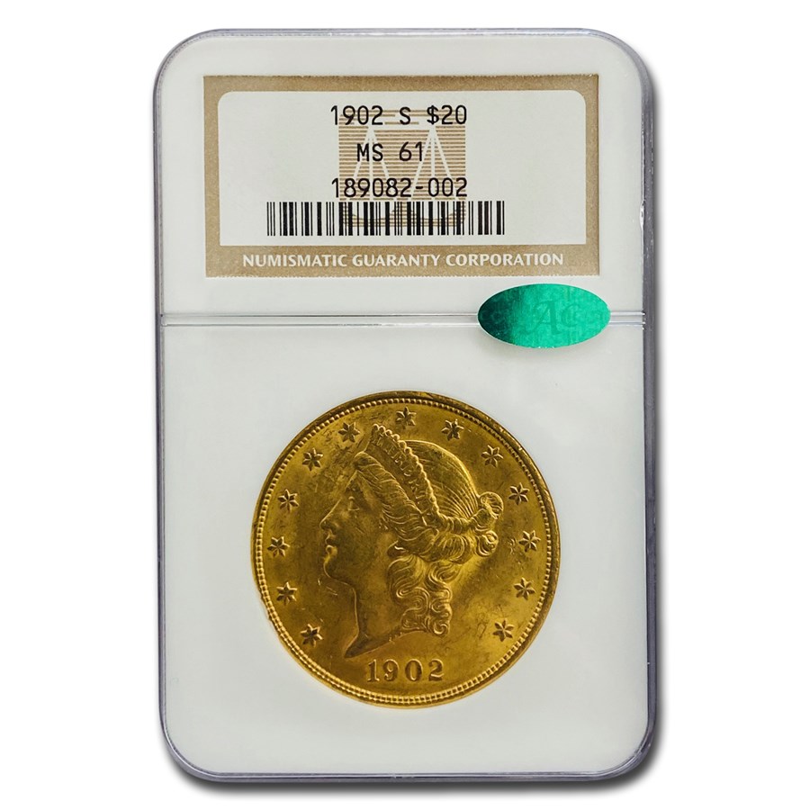Buy 1902-S $20 Liberty Gold Double Eagle MS-61 NGC CAC | APMEX