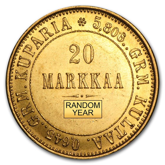 Buy 1903-1913 Finland Gold 20 Markkaa XF/AU (Random Dates) | APMEX