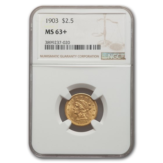Buy 1903 $2.50 Liberty Gold Quarter Eagle MS-63+ NGC | APMEX