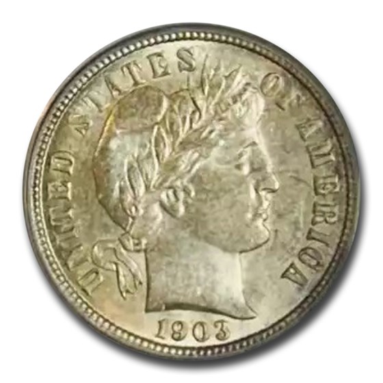 1903 Barber Dime MS-62 PCGS