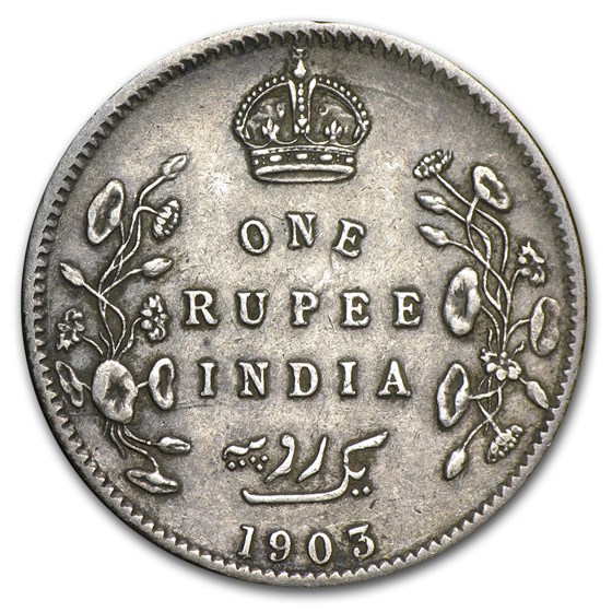 Buy 1903 India 1 Silver Rupee VF | APMEX