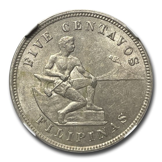 1903 Philippines 5 Centavos MS-61 NGC