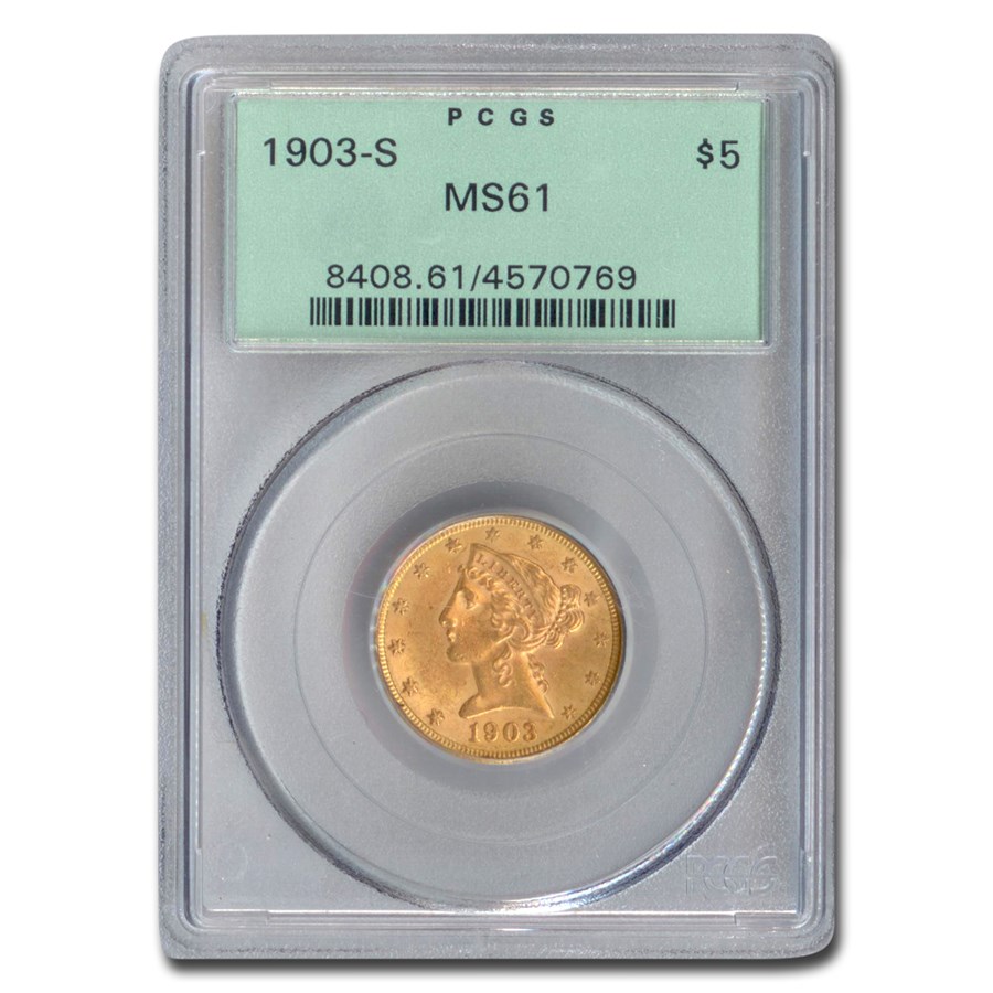 Buy 1903-S $5 Liberty Gold Half Eagle MS-61 PCGS | APMEX