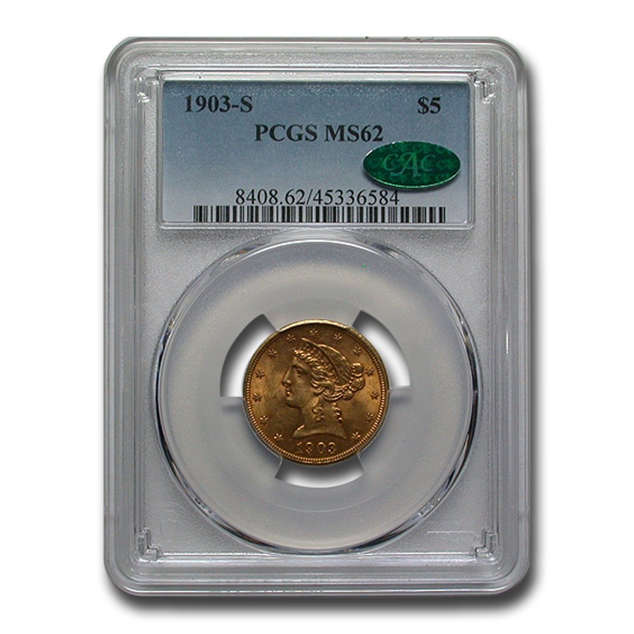 Buy 1903-S $5 Liberty Gold Half Eagle MS-62 PCGS CAC | APMEX