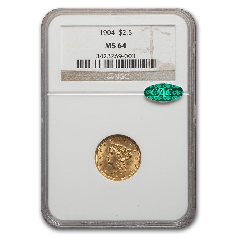 Buy 1904 $2.50 Liberty Gold Quarter Eagle MS-64 NGC CAC | APMEX