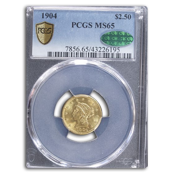 Buy 1904 $2.50 Liberty Gold Quarter Eagle MS-65 PCGS CAC | APMEX