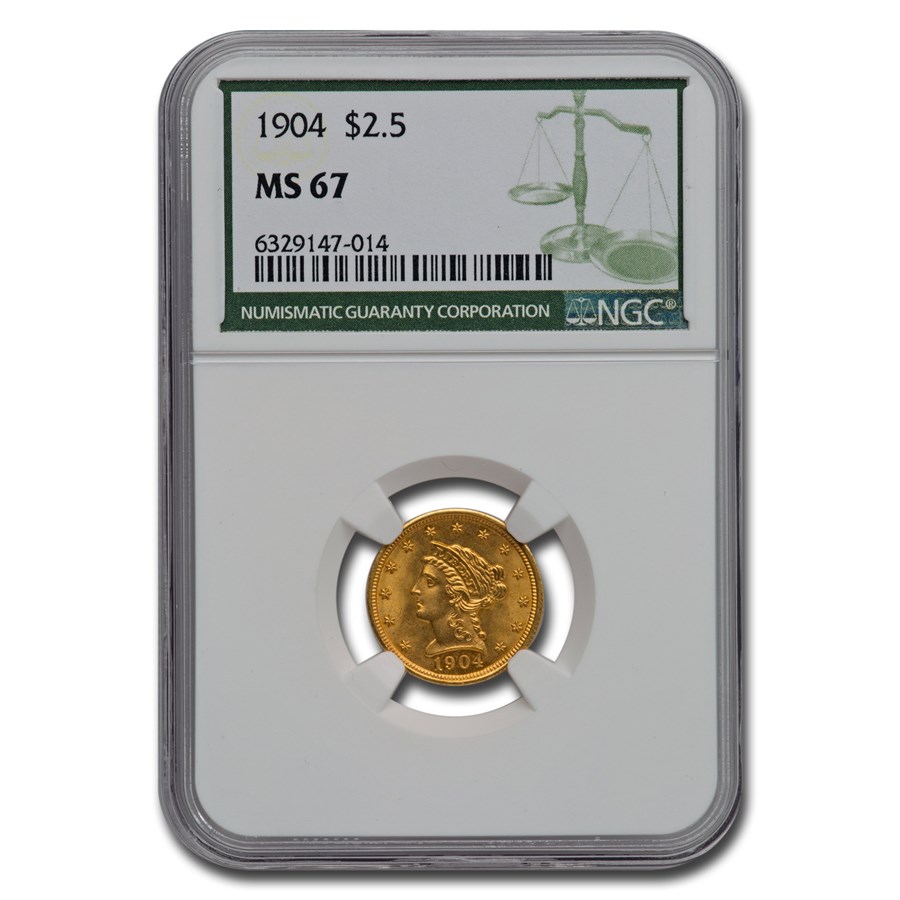Buy 1904 $2.50 Liberty Gold Quarter Eagle MS-67 NGC (Green Label) | APMEX