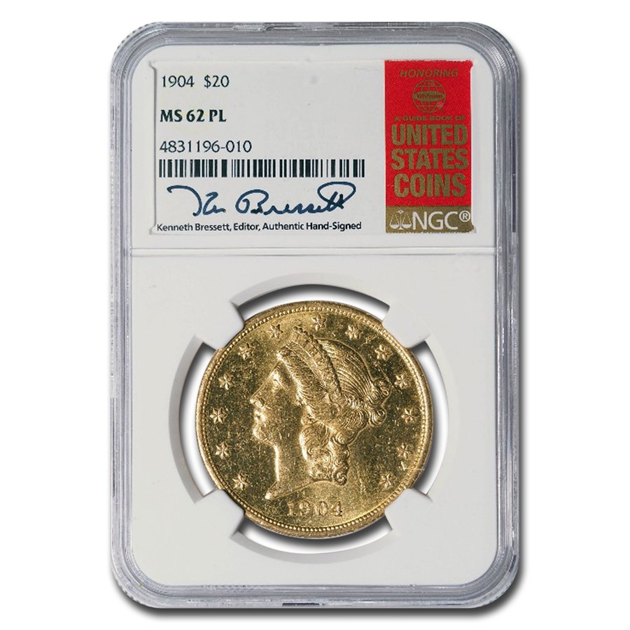 Buy 1904 $20 Liberty Gold Double Eagle MS-62 NGC (PL, Bressett) | APMEX