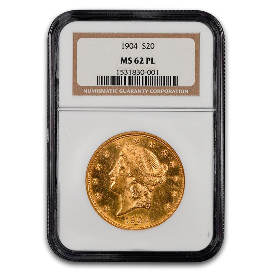 Buy 1904 $20 Liberty Gold Double Eagle MS-62 NGC (PL) | APMEX