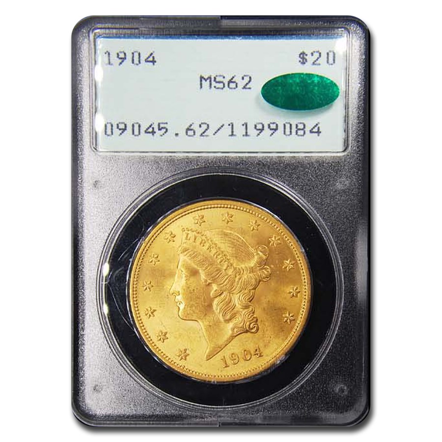 Buy 1904 $20 Liberty Gold Double Eagle MS-62 PCGS CAC (Rattler) | APMEX