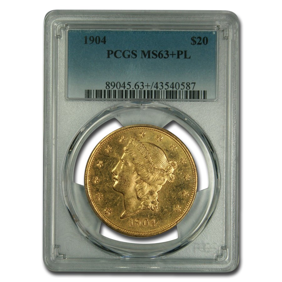 Buy 1904 $20 Liberty Gold Double Eagle MS-63+ PCGS (PL) | APMEX
