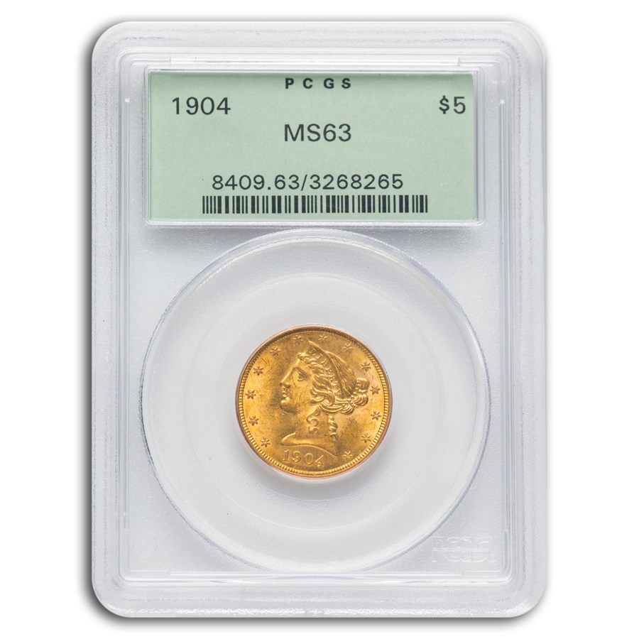 Buy 1904 $5 Liberty Gold Half Eagle MS-63 PCGS | APMEX