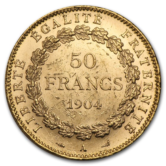 Buy 1904-A France Gold 50 Francs Angel BU | APMEX