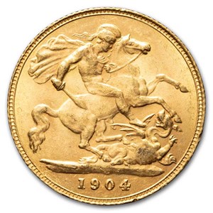 1904 Great Britain Gold Half Sovereign Edward VII BU