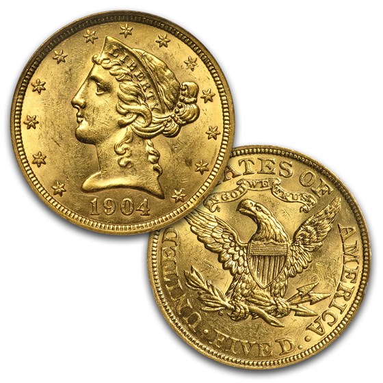 Buy 1904 Liberty Gold 4-Coin Type Set MS-62 NGC ($2.50, $5, $10, $20 ...