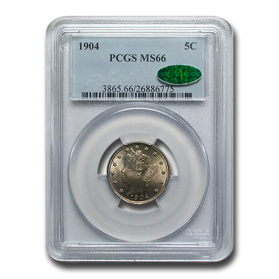Buy 1904 Liberty Head V Nickel MS-66 PCGS CAC | APMEX
