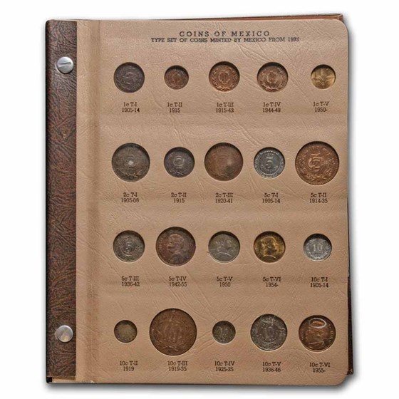 1905-1968 Mexico 55-Coin Type Set