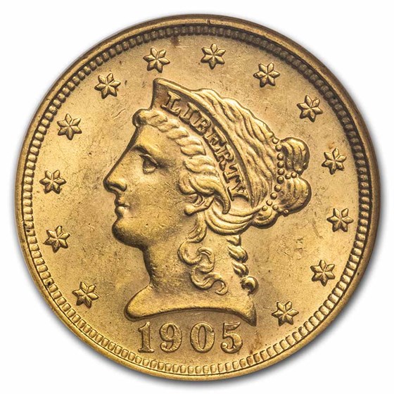 Buy 1905 $2.50 Liberty Gold Quarter Eagle MS-62 NGC | APMEX