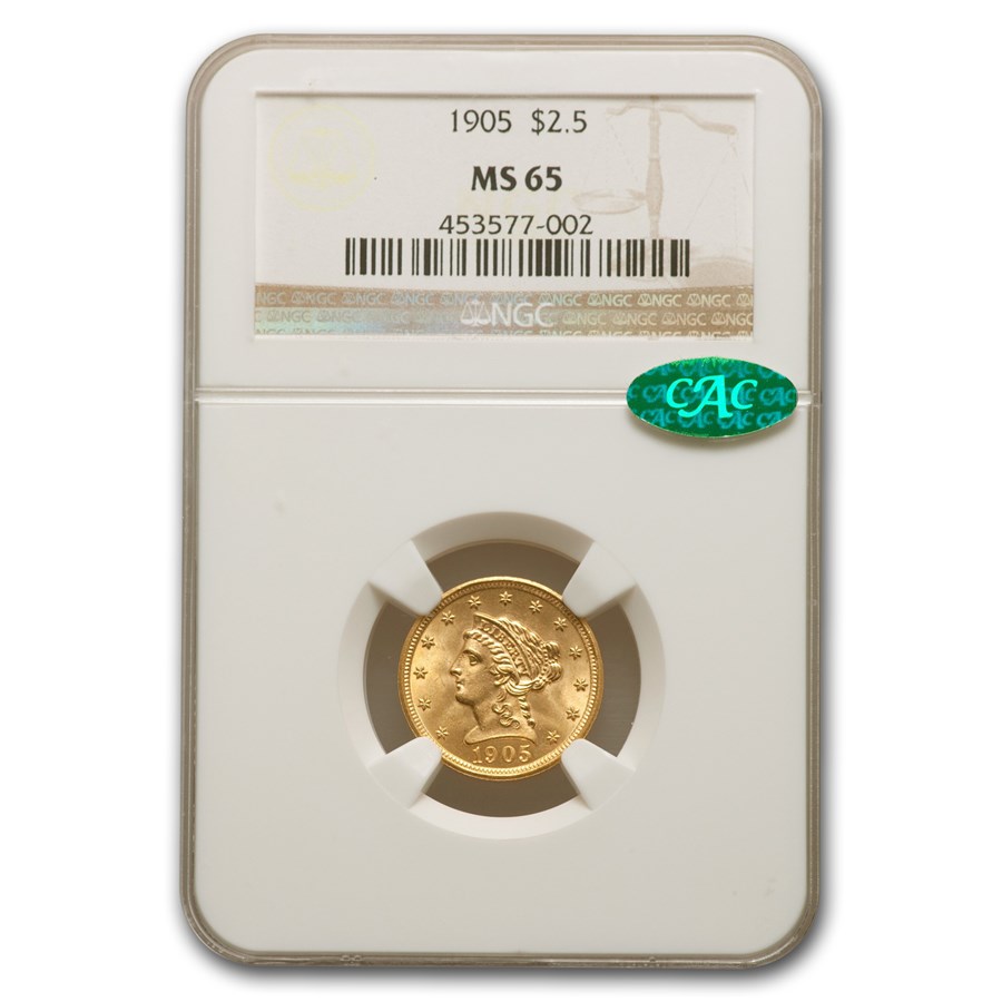 Buy 1905 $2.50 Liberty Gold Quarter Eagle MS-65 NGC CAC | APMEX
