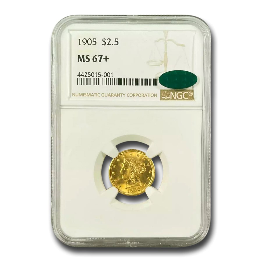 Buy 1905 $2.50 Liberty Gold Quarter Eagle MS-67+ NGC CAC | APMEX