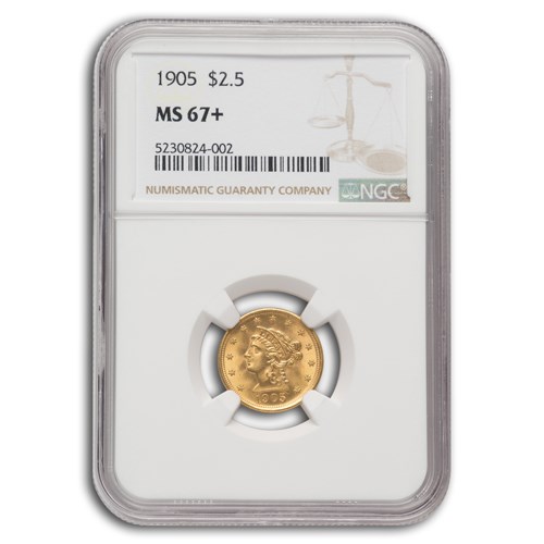 1905 $2.50 Liberty Gold Quarter Eagle MS-67+ NGC