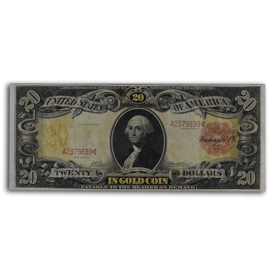 1905 $20 Gold Certificate Technicolor Note F-12 PMG (Fr#1180) Net