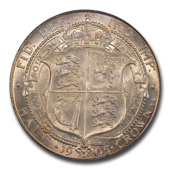 1905 Great Britain Silver Half Crown Edward VII MS-63 PCGS
