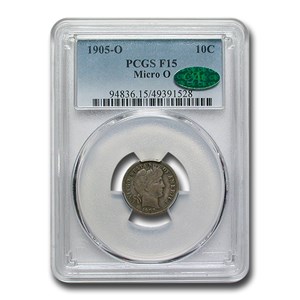 Buy 1905-O Barber Dime Fine-15 PCGS CAC (Micro O) | APMEX