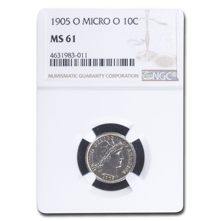 Buy 1905-O Barber Dime MS-61 NGC (Micro O) | APMEX
