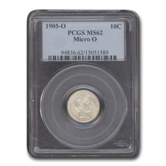 Buy 1905-O Barber Dime MS-62 PCGS (Micro O) | APMEX