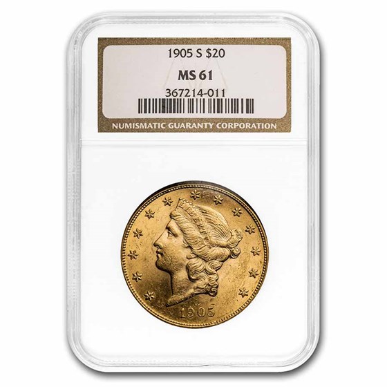 Buy 1905-S $20 Liberty Gold Double Eagle MS-61 NGC | APMEX