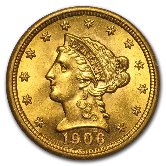 Buy 1906 $2.50 Liberty Gold Quarter Eagle MS-63 PCGS (Rattler Holder) | APMEX