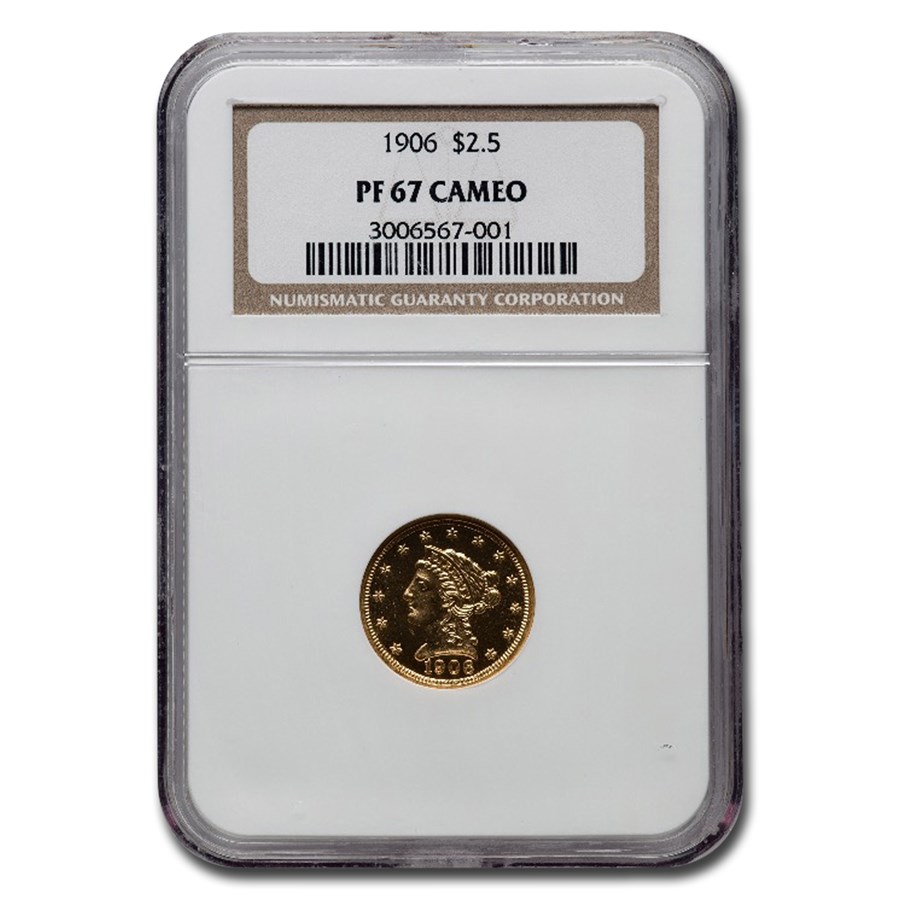 1906 $2.50 Liberty Gold Quarter Eagle PF-67 Cameo NGC