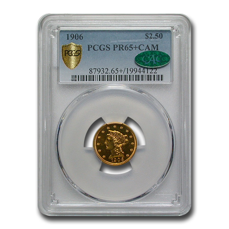 Buy 1906 $2.50 Liberty Gold Quarter Eagle PR-65 Cameo+ PCGS CAC | APMEX