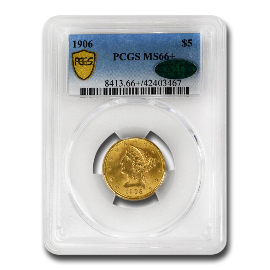 1906 $5 Liberty Gold Half Eagle MS-66+ PCGS CAC