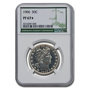 Buy 1906 Barber Half Dollar PF-67* NGC (Green Label) | APMEX