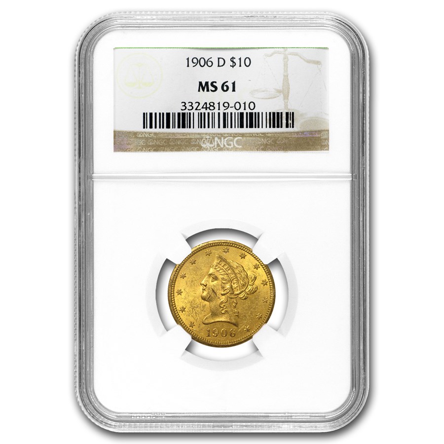 Buy 1906-D $10 Liberty Gold Eagle MS-61 NGC | APMEX