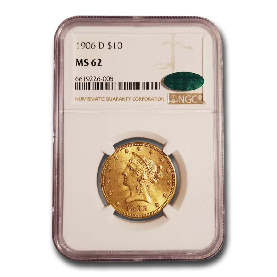 Buy 1906-D $10 Liberty Gold Eagle MS-62 NGC CAC | APMEX