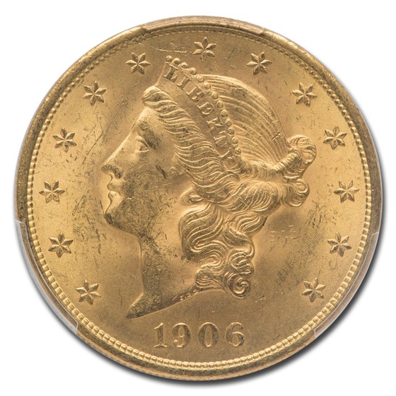 Buy 1906-D $20 Liberty Gold Double Eagle MS-63+ PCGS | APMEX