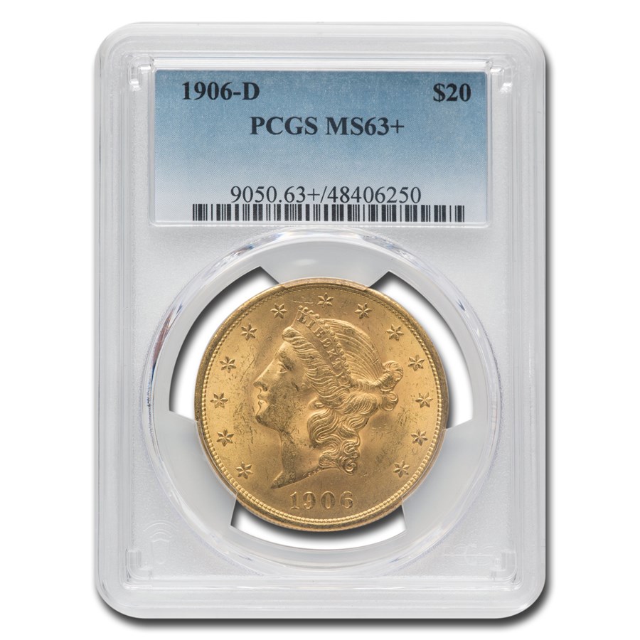Buy 1906-D $20 Liberty Gold Double Eagle MS-63+ PCGS | APMEX