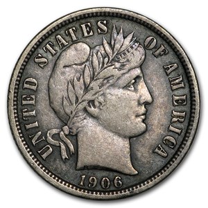 Buy 1906-D Barber Dime VF | APMEX