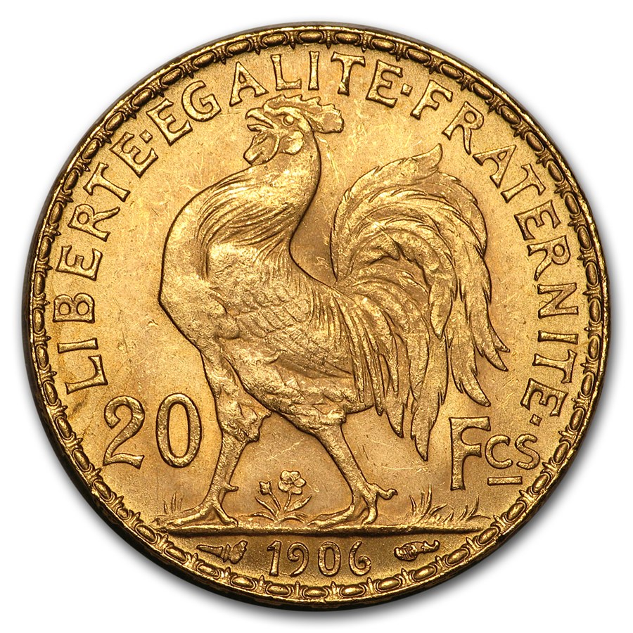 Buy 1906 France Gold 20 Francs Rooster BU | APMEX