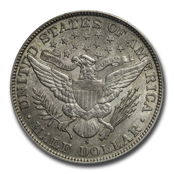 Buy 1906-S Barber Half Dollar AU-50 PCGS | APMEX